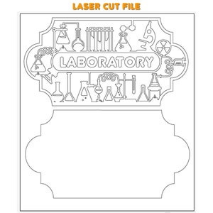 Laboratory Signage Laser Cut File. Laboratory Decor Laser Cutting File ...