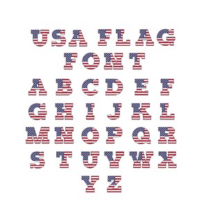USA Flag Alphabet. Usa Flag Font Svg. American Flag Typeface Individual ...