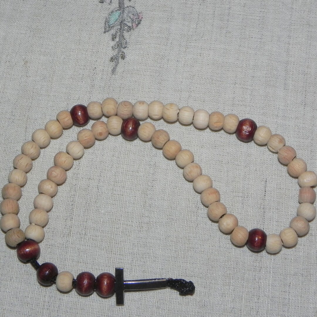 Paternoster Medieval Rosary, Tasbih, Wood Paternoster With Cross ...