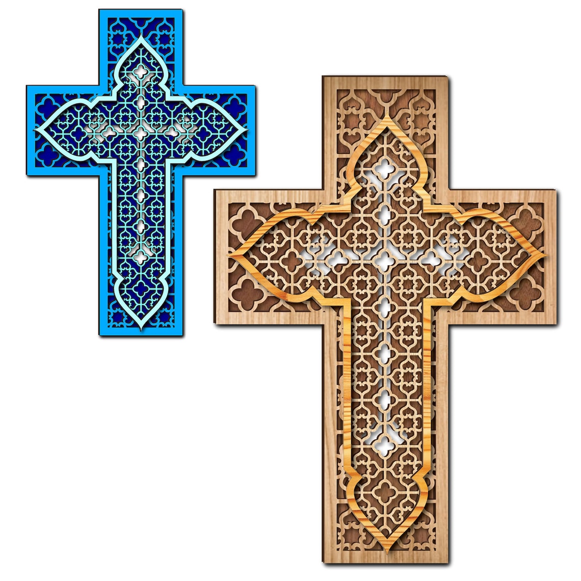Cross Laser Cut Files. 1 or 4 Layer Cross File for Laser Cutting. Wall ...