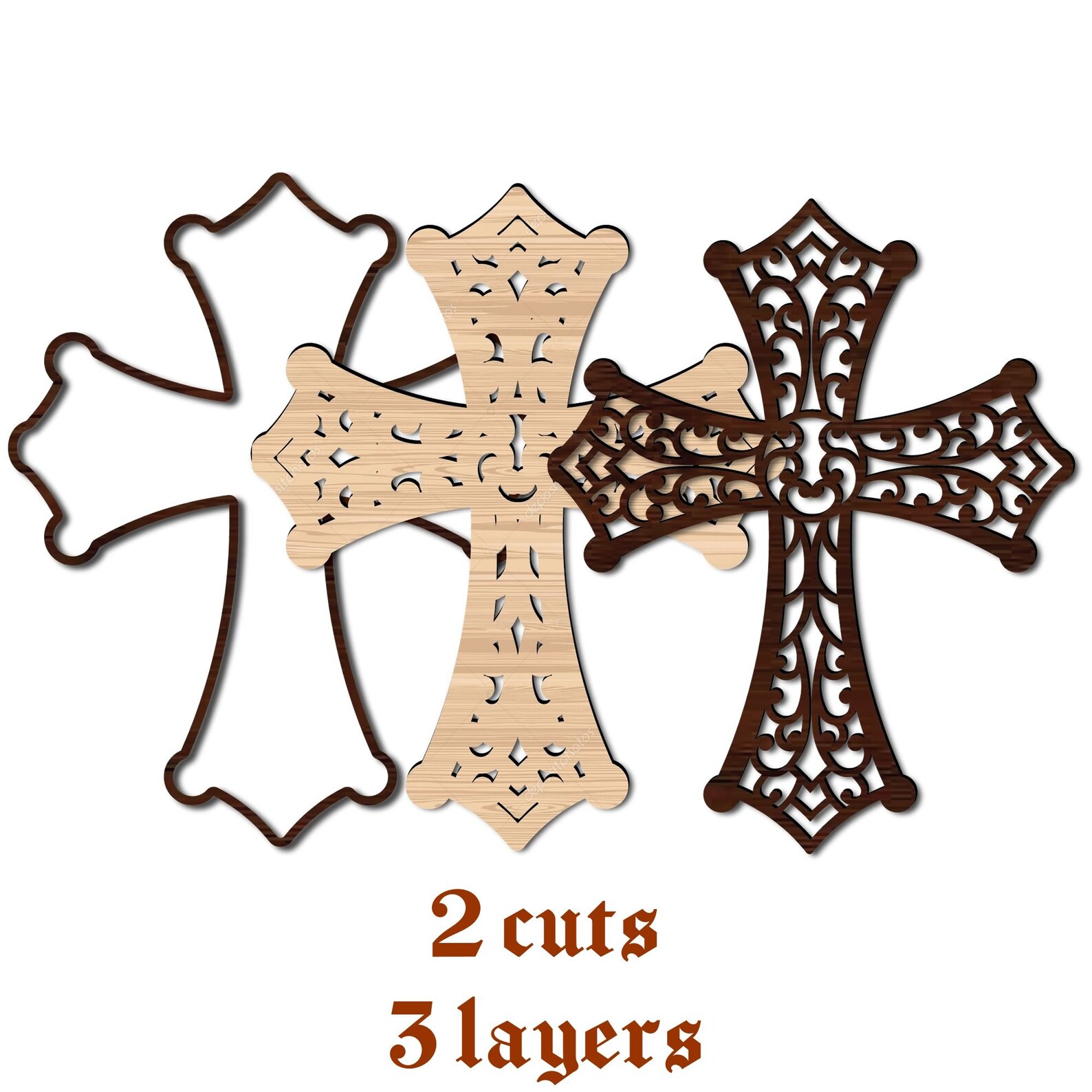 3 Layers Cross Laser Cutting File. Svg Pdf Dxf Dwg and Cdr | Etsy