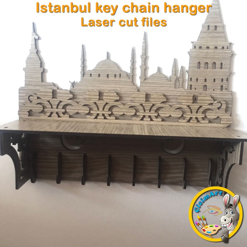 Istanbul Themed Key Hanger Shelf. Svg - Cdr - Dxf - Pdf - Ai File ...