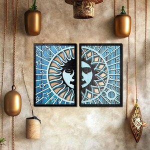 Sun Face Wall Art Laser Cutting File. Bohemian Sun Wall Panel. Sun for ...