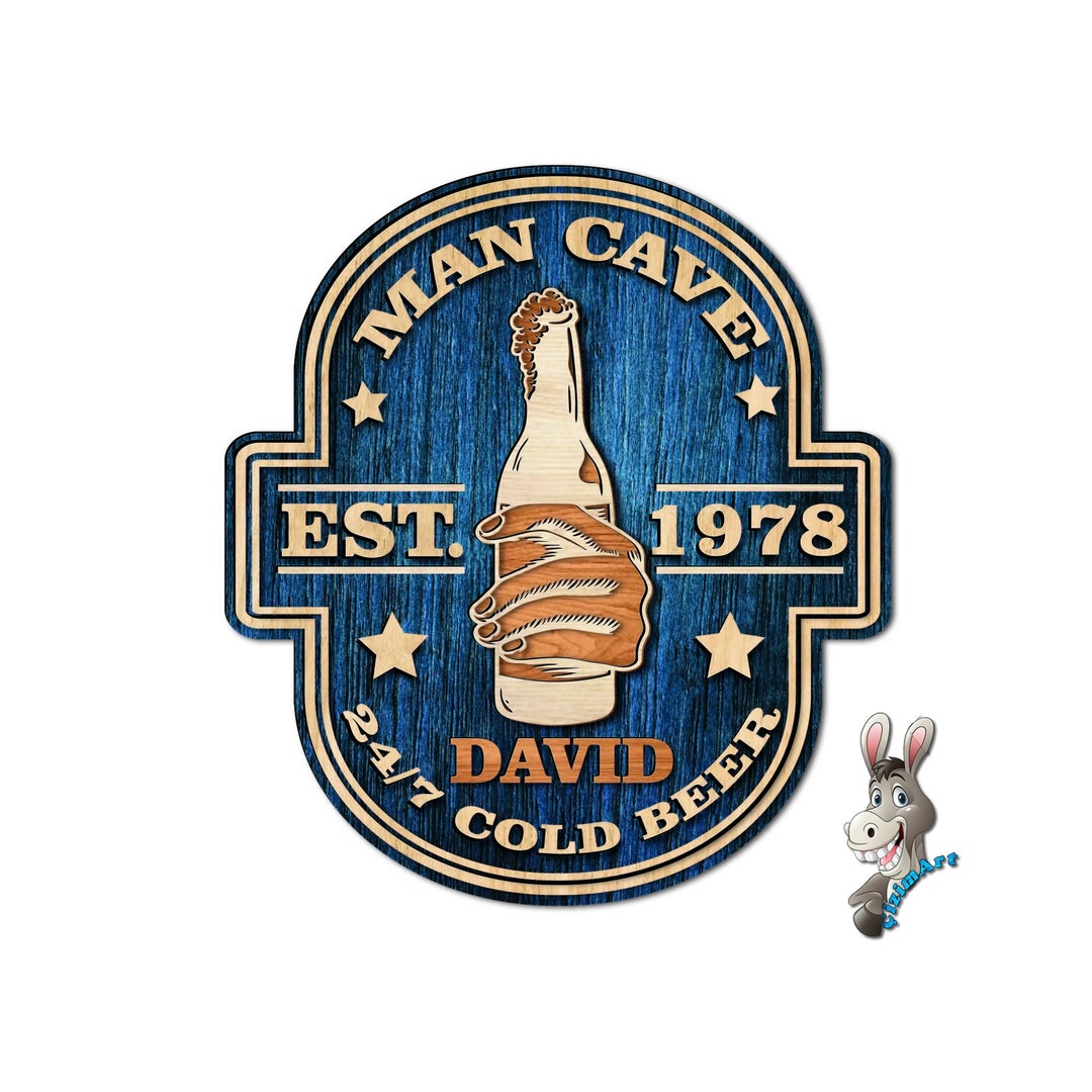 Beer Man Cave Wall Hanger. Man Cave Signage Laser Cutting File. Man ...