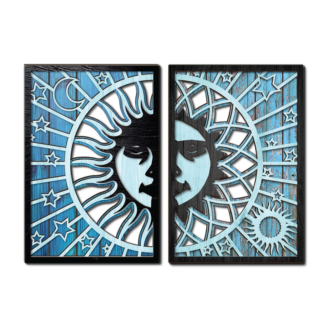 Sun Face Wall Art Laser Cutting File. Bohemian Sun Wall Panel. Sun for ...