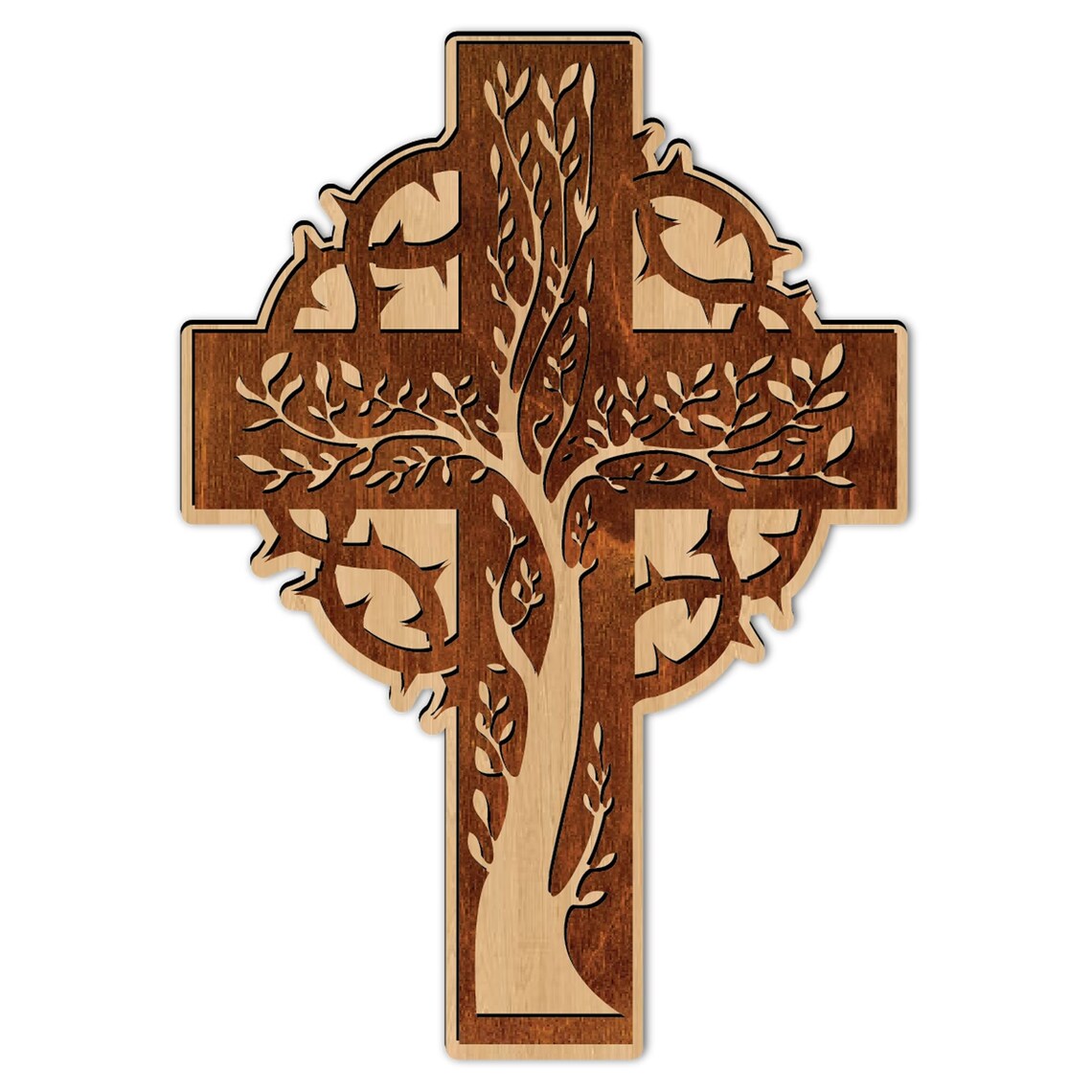 2 Layered Tree Cross SVG. Cross Models With Layer Options. - Etsy