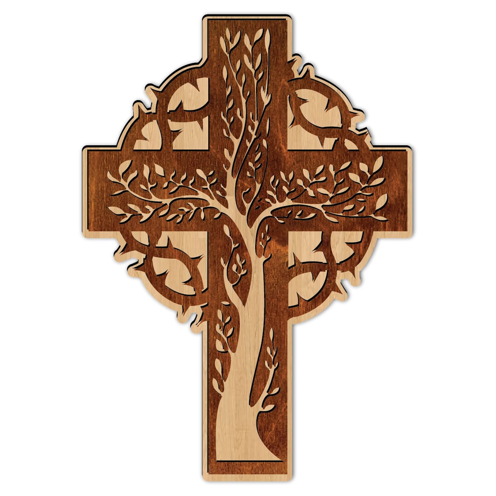 2 Layered Tree Cross SVG. Cross Models With Layer Options. - Etsy