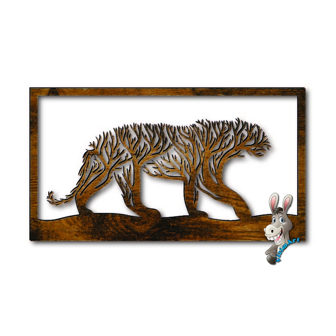 Tree and Tiger Themed Laser Cut File. Tree and Tiger SVG. Tree and ...