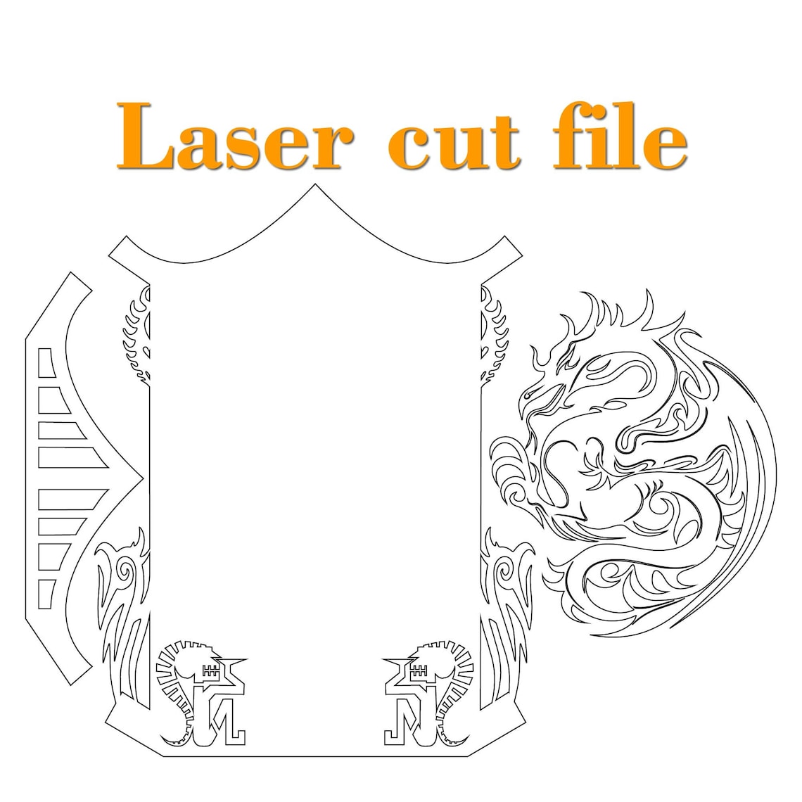 Dragon Laser Cut File. Dragon Wall Decor. Svg-ai-cdr-dxf -pdf. Dragon ...