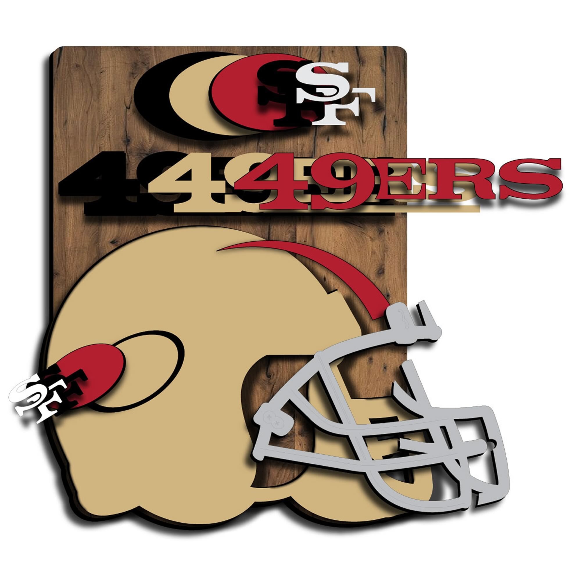 San francisco 49ers Wall art or clock laser cut file. Laser | Etsy