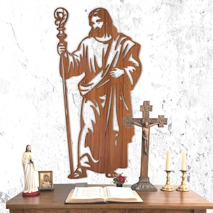 Jesus Walks With His Staff,jesus Christ Wall Art. Jesus Decoration ...