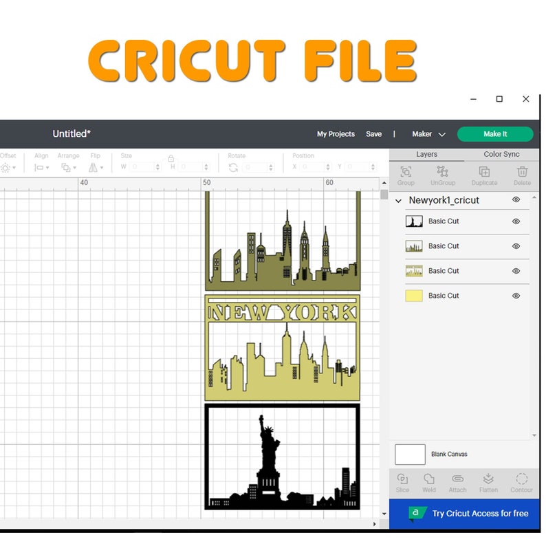 4-layers New York Wall Art Laser Cut Files.new York Wall or - Etsy