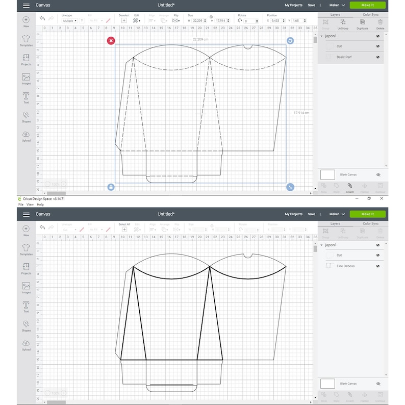 Gift box cut template SVG Ai PDF cdr dxf file format. | Etsy
