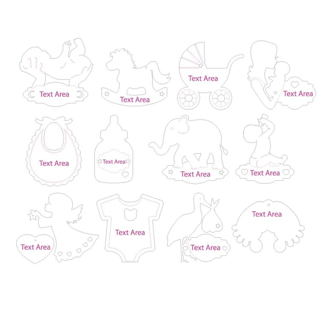 12 Pcs Baby® Set Laser Cut.laser Cut Project Plan.instant Download ...