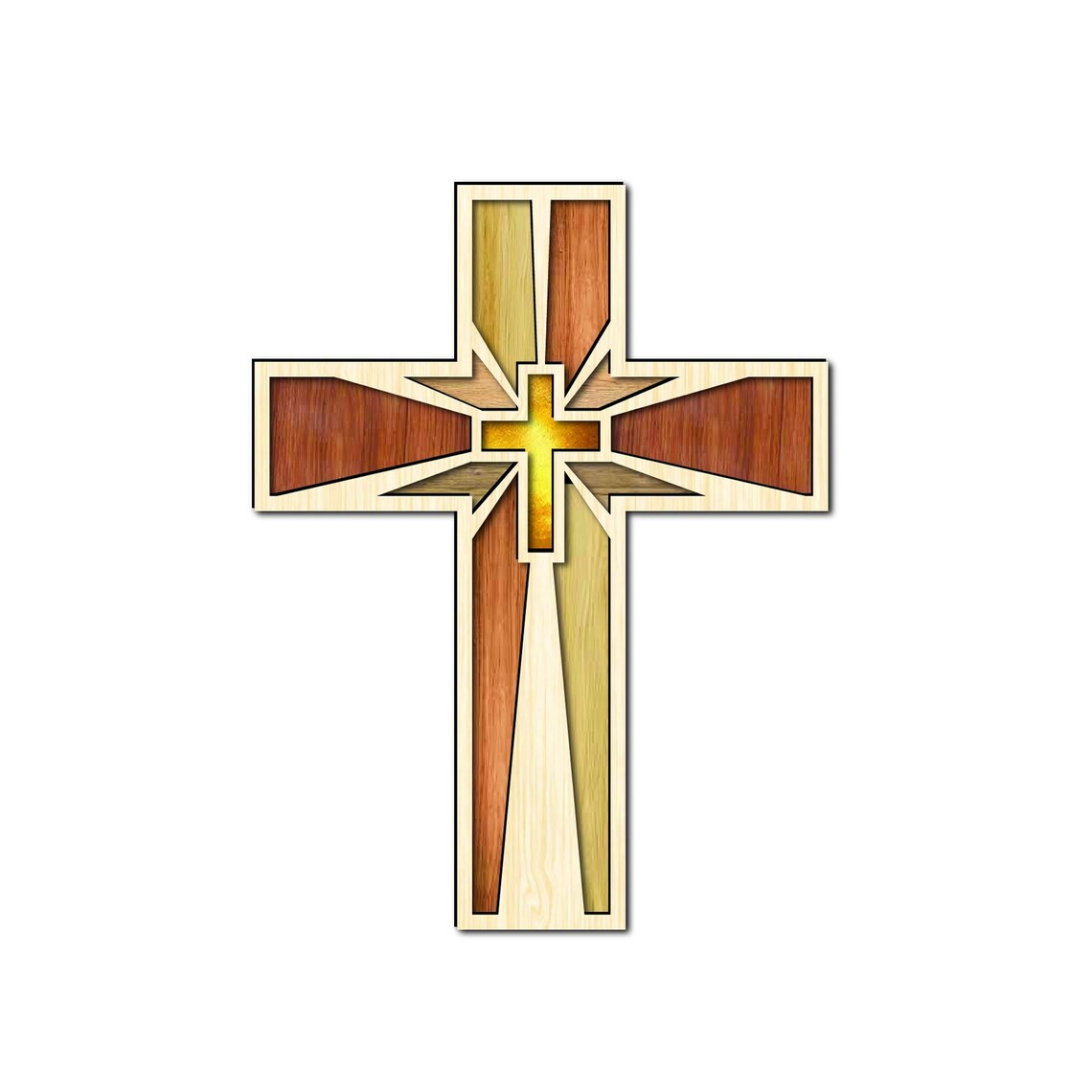 2-layer Christian Cross Laser Cut Files. Cross File for Laser - Etsy