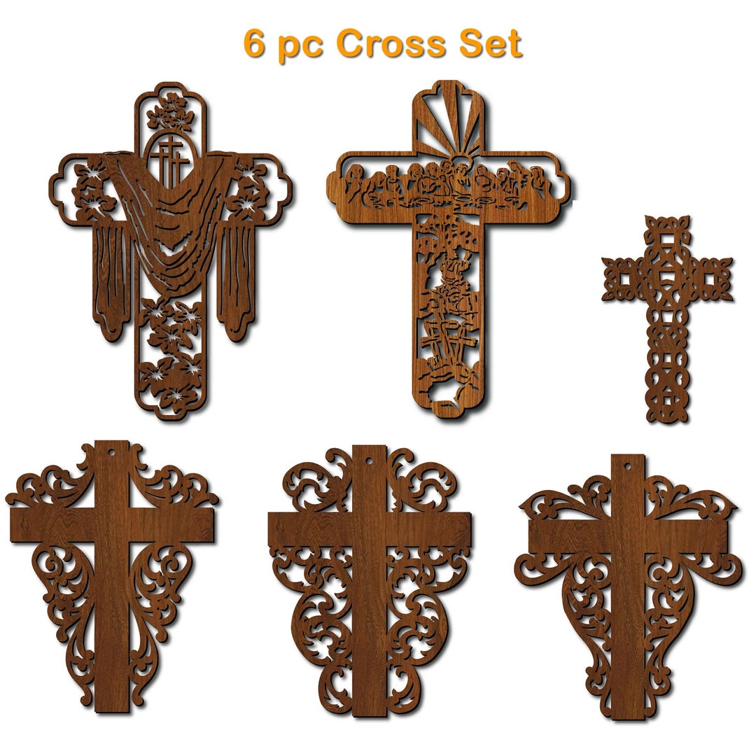 6 Pc Cross Laser Cut Vector Model. Vector File for Laser Cutting. Wall ...