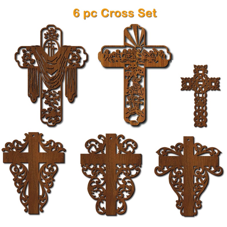 Buy 6 Pc Cross Laser Cut Vector Model. Vector File for Laser Cutting ...