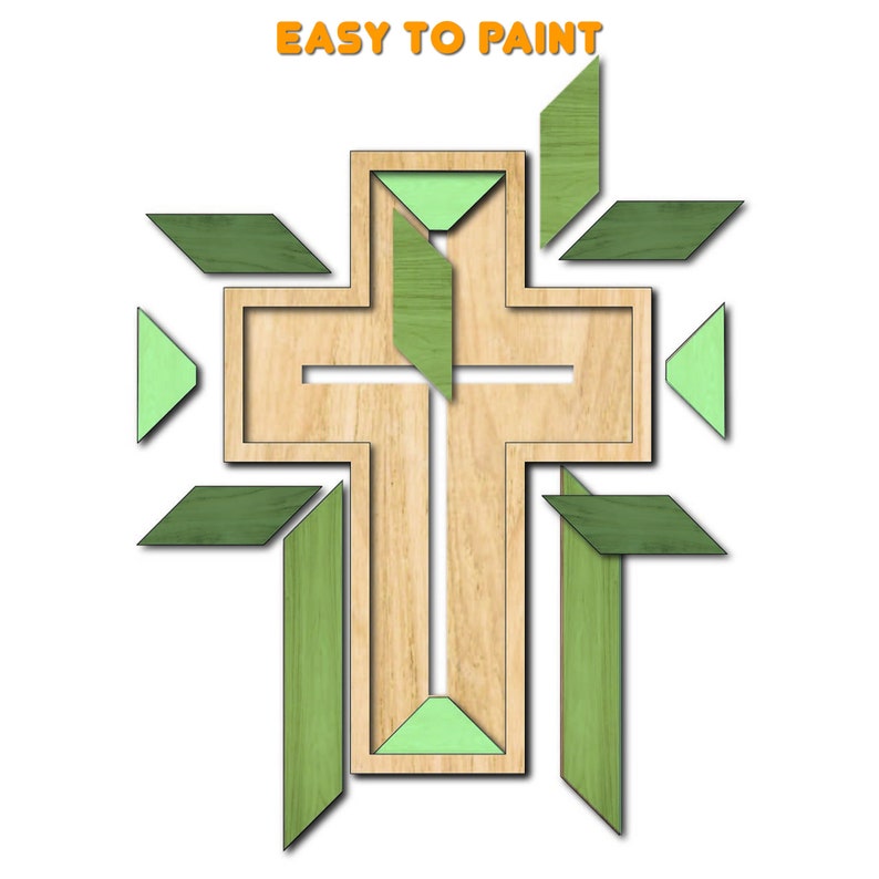 2 Layers Geometric Christian Cross, Laser Cut Files. Cross File for ...
