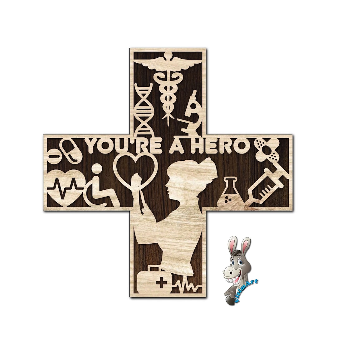 Wallboard Laser Cutting File for Nurses. Nurse Wall Art. Nurse Laser ...