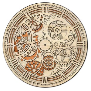Laser Cut Wall Clock File With Layers and Gears. Layer Options. 1 and 2 ...
