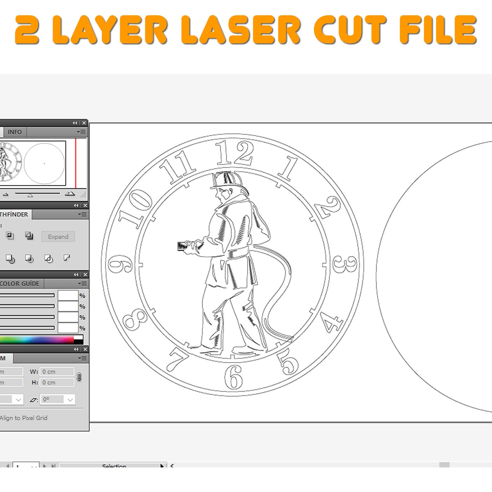 Fireman Laser Cut File. Fireman for Laser. Wall Clock Fireman for Laser ...