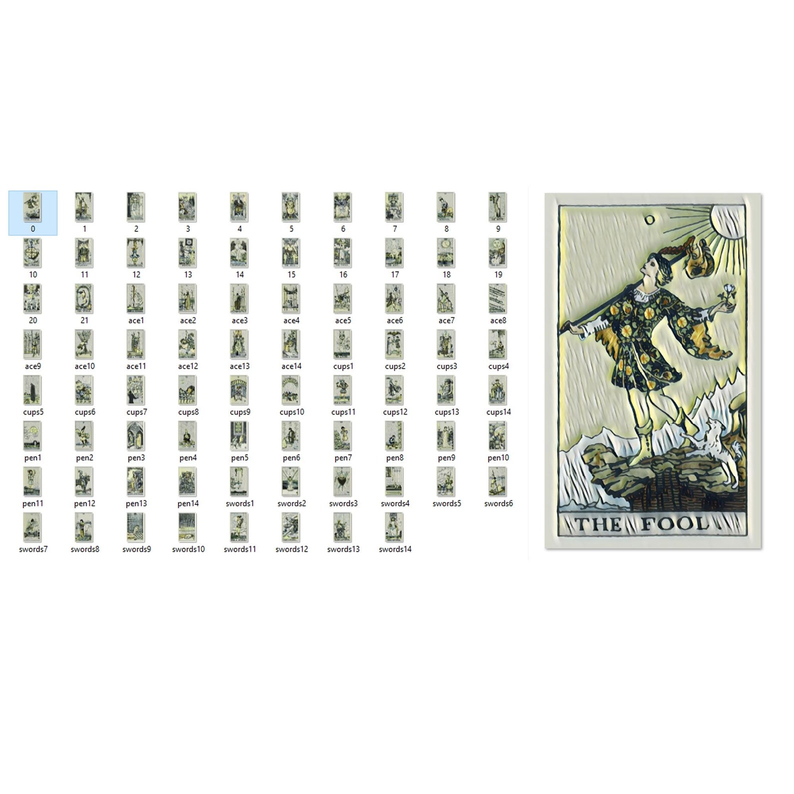 All the 78 Cards of the Tarot Deck. Ready to Print Tarot - Etsy