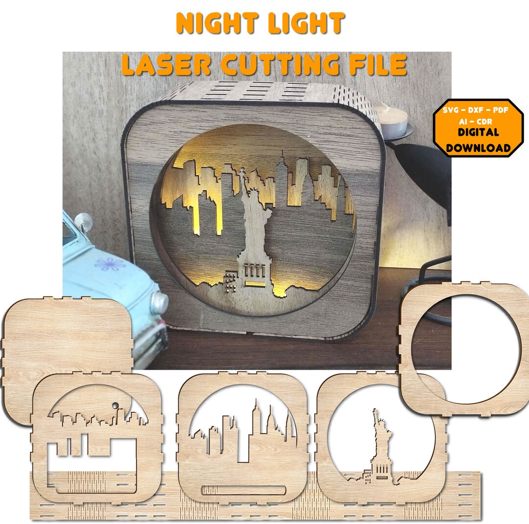 New York Night Light Laser Cutting File. New York Night Light. New York ...