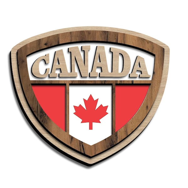 3d Layered Wood Canadian Canada Flag Decor Maple Leaf Souvenir- SVG ...
