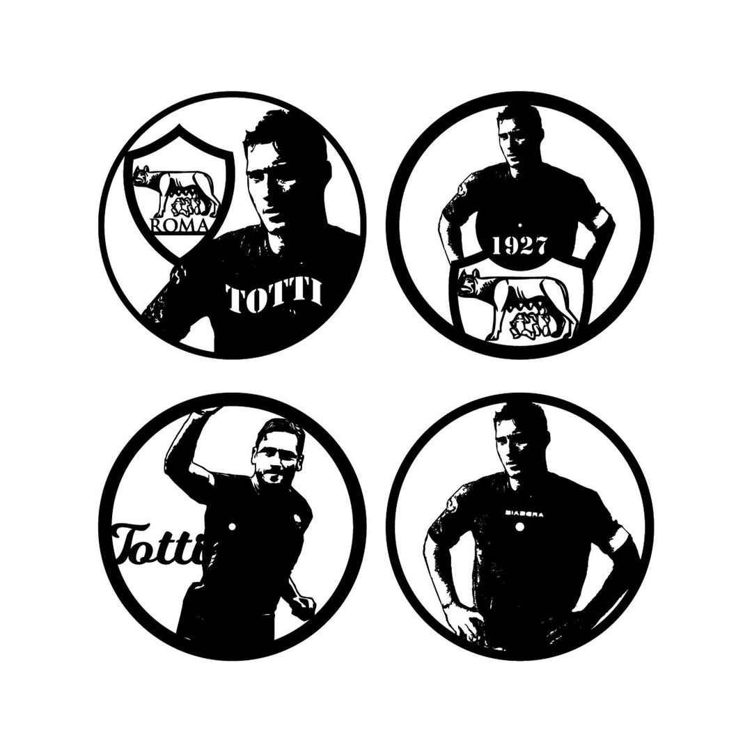 Francesco Totti Set Wall Art Laser Cut File SVG. Italian Roma Francesco ...