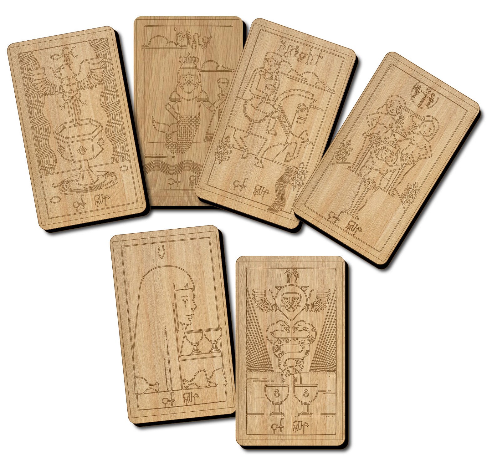 The Suit of Cups Tarot Cards. Tarot SVG cups set. 14 cards | Etsy