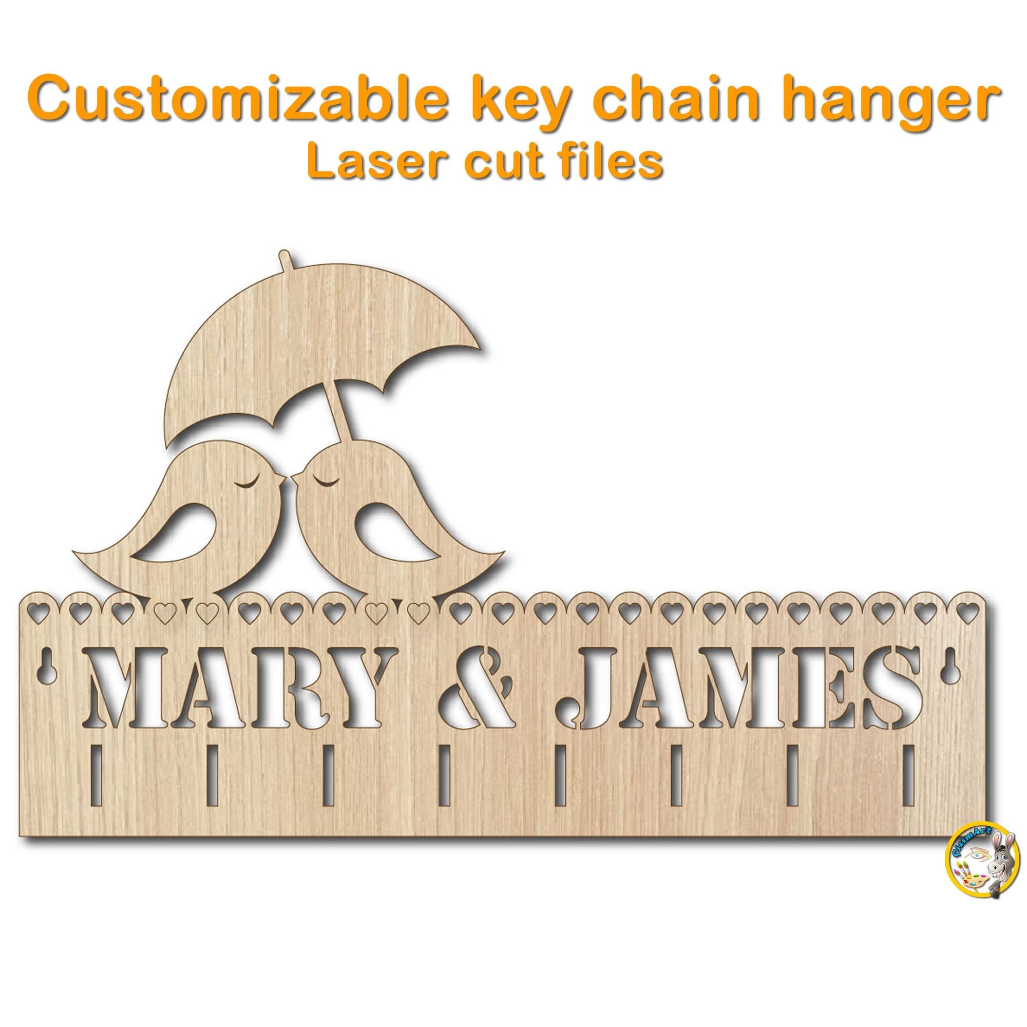 Customizable Key Chain Hanger. Svg - Cdr - Dxf - Pdf - Ai File Formats ...