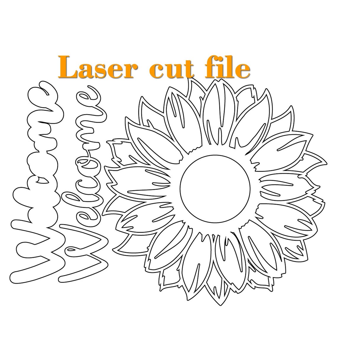 Sunflowers Laser Cut File. Sunflowers Wall Decor. Svg-ai-cdr-dxf -pdf ...
