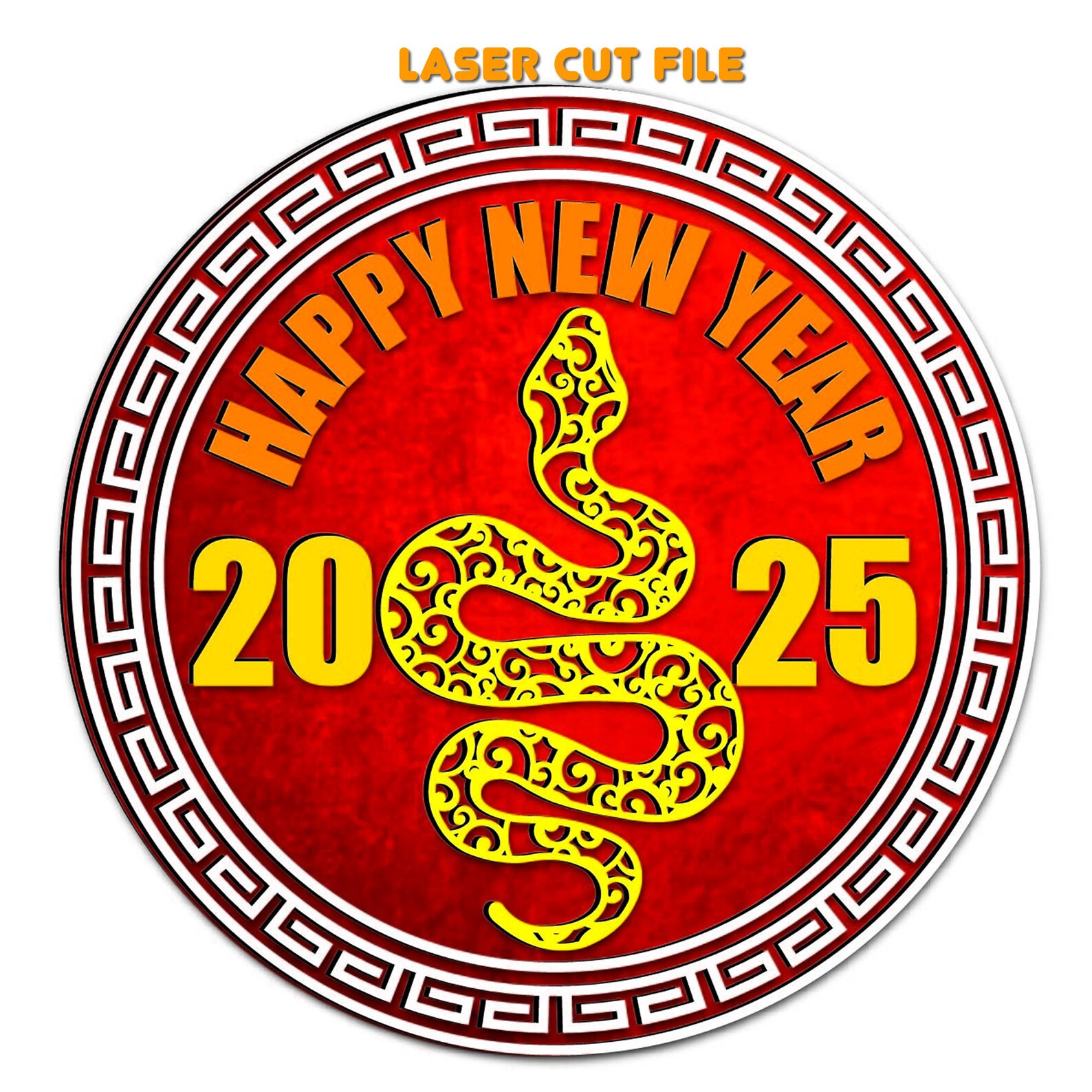 2 Layer New Year Snake. Chinese New Year 2025 Decorations Laser Cut ...