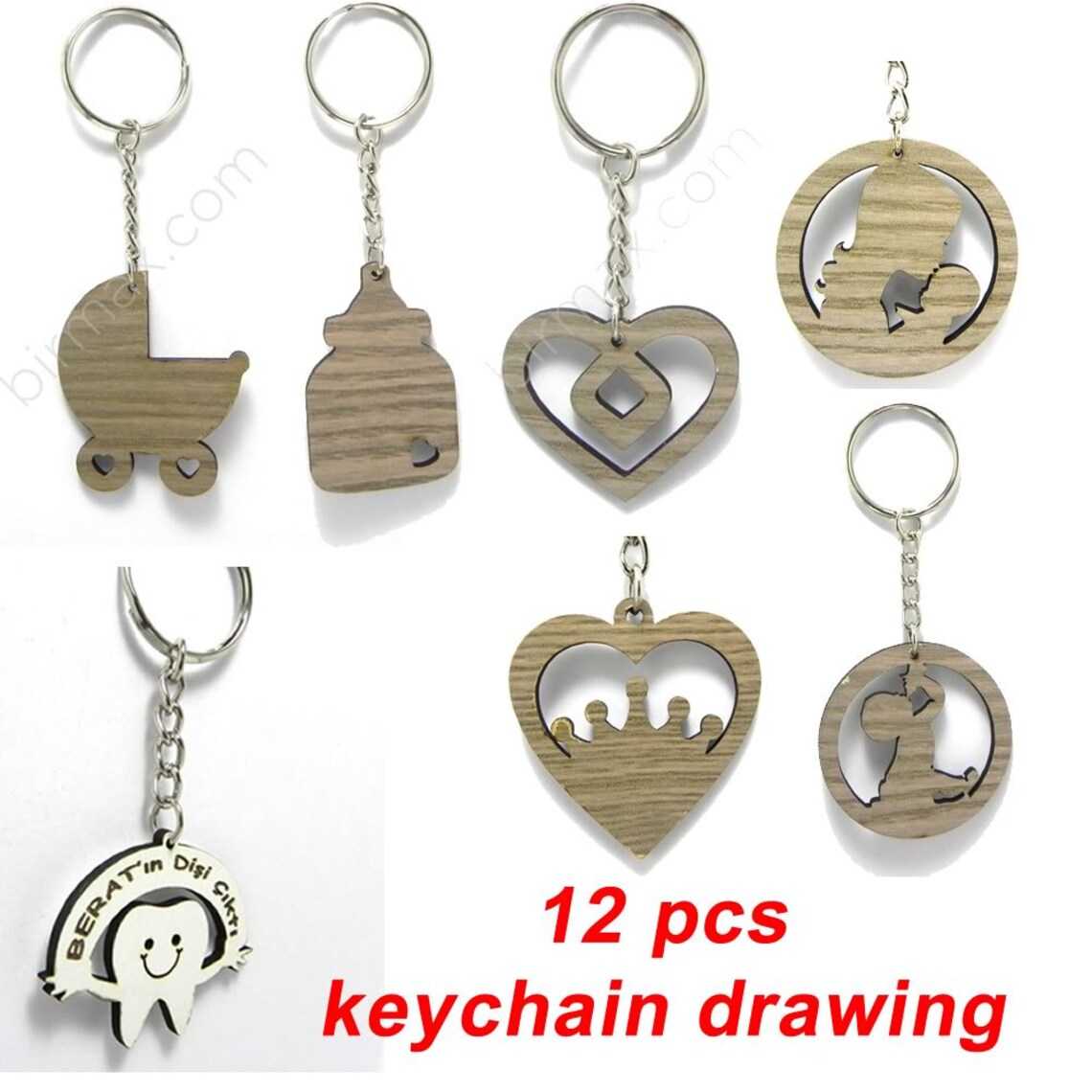 12 Pcs Keychain Laser Cut.laser Cut Project Plan.instant - Etsy