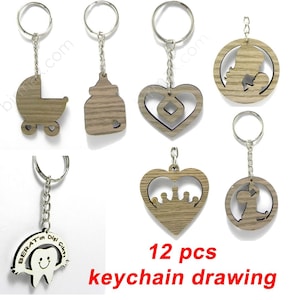 12 Pcs Keychain Laser Cut.laser Cut Project Plan.instant Download ...