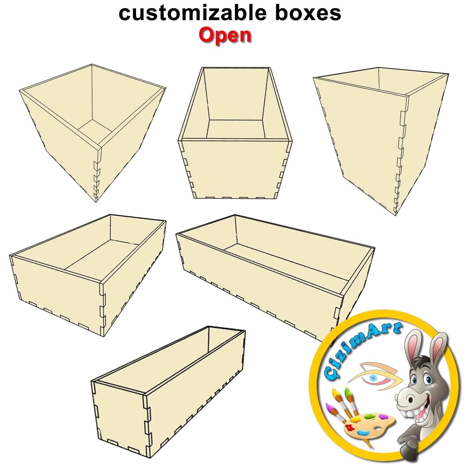 Laser Cut Files. Customize Size Box SVG and DXF Files. We Send | Etsy UK