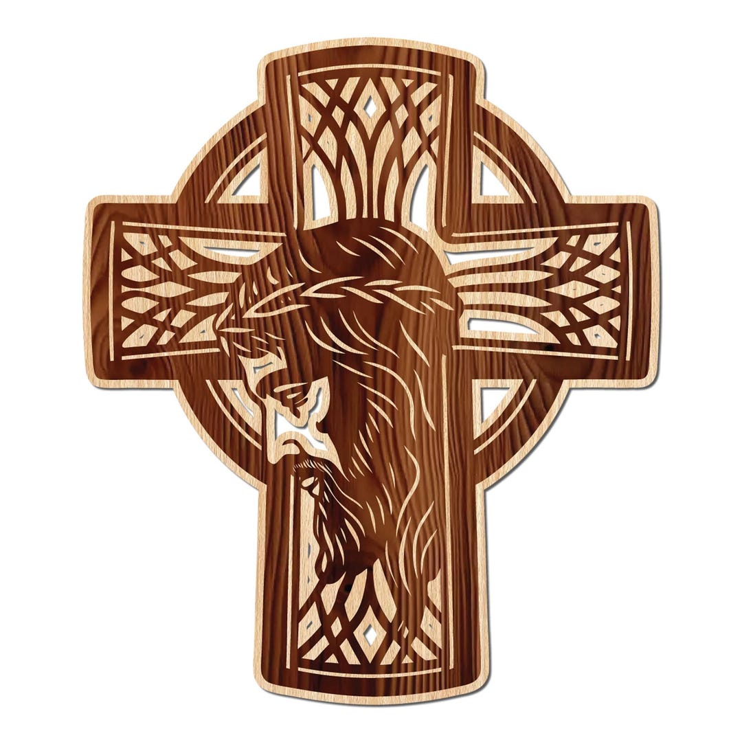 Jesus and Christian Cross Laser Cut File. Vector File for Laser Cutting ...