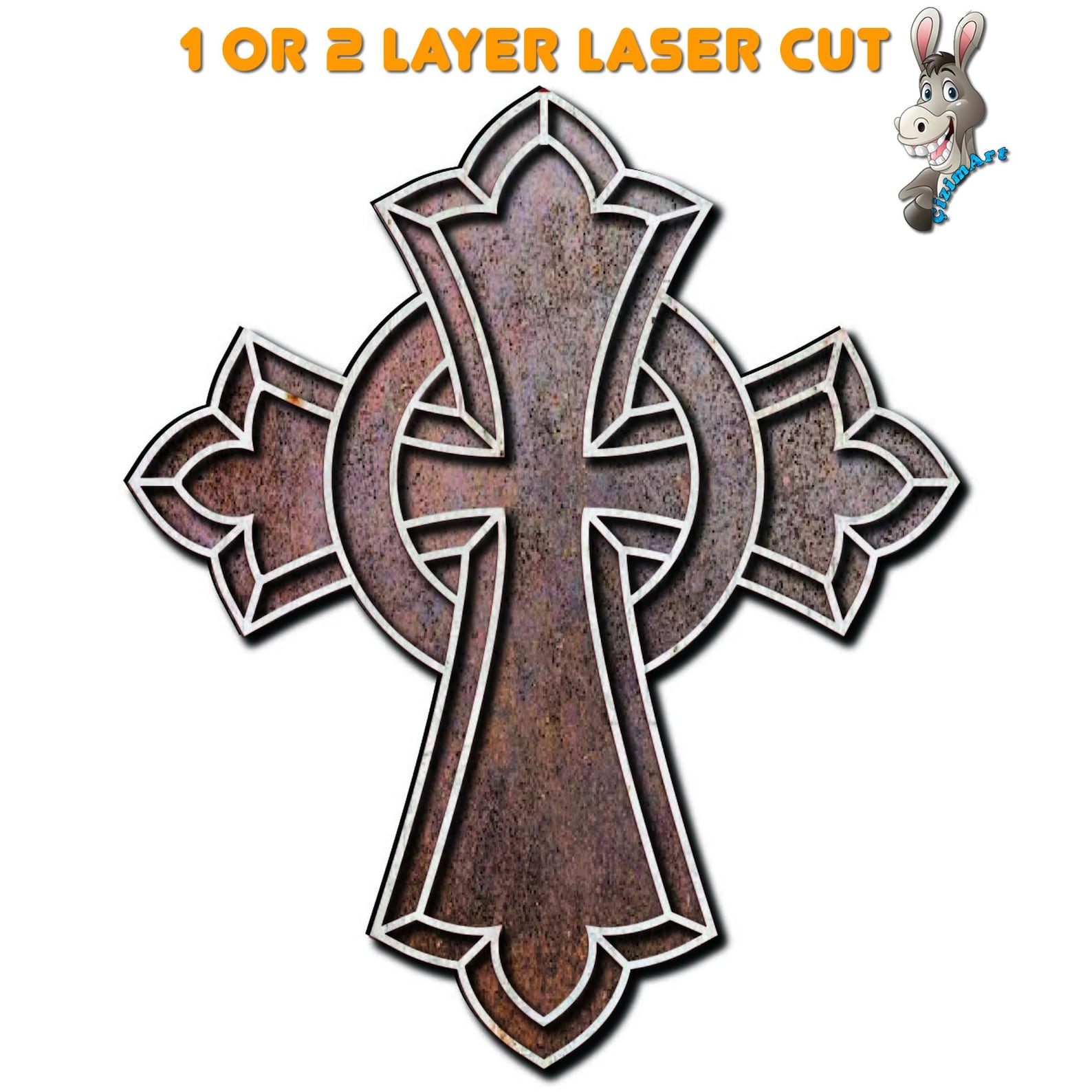 Cross Laser Cut File, 2 Layer. Cross File for Laser Cutting. Cross Wall ...