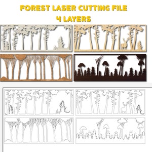 Forest Laser Cut Wall Art. 4 Layer Laser Cut Forest Scenery. Laser ...