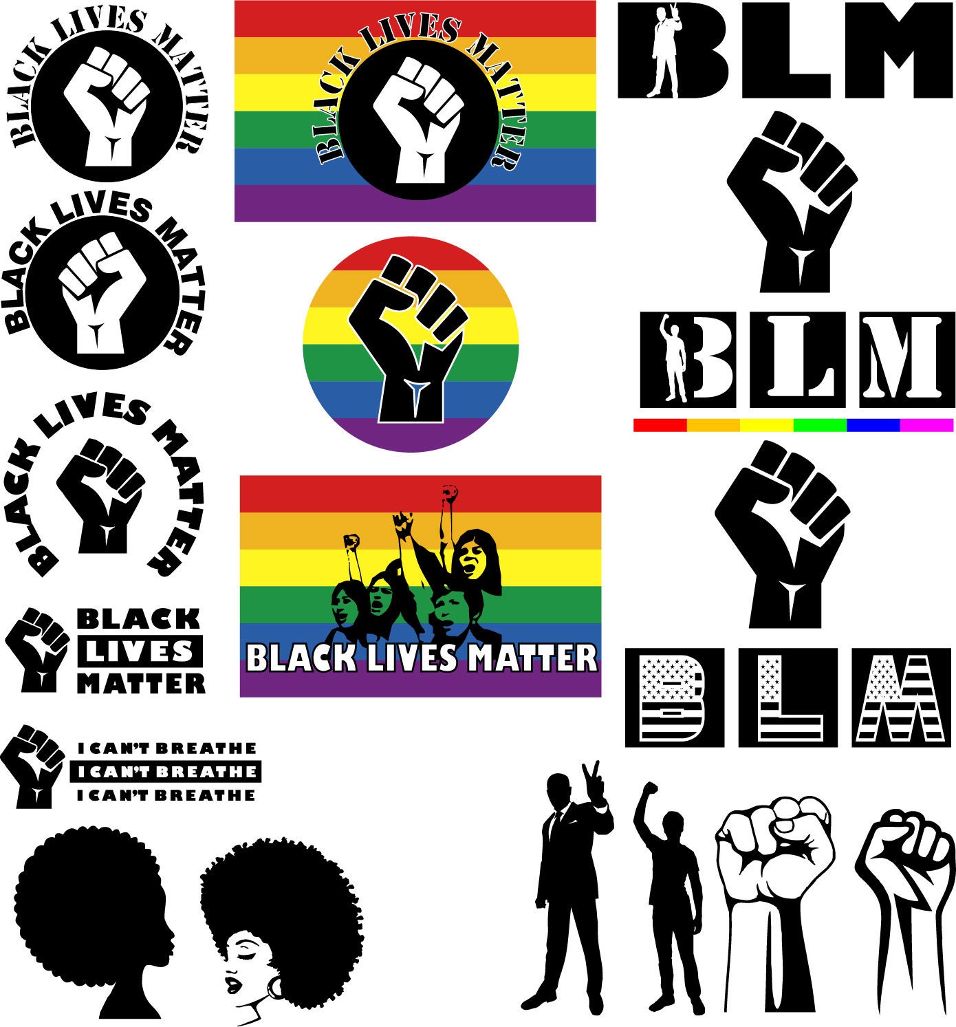 Black Lives Matter SVG File.blm, Changeable Colors, Lines Do Not ...