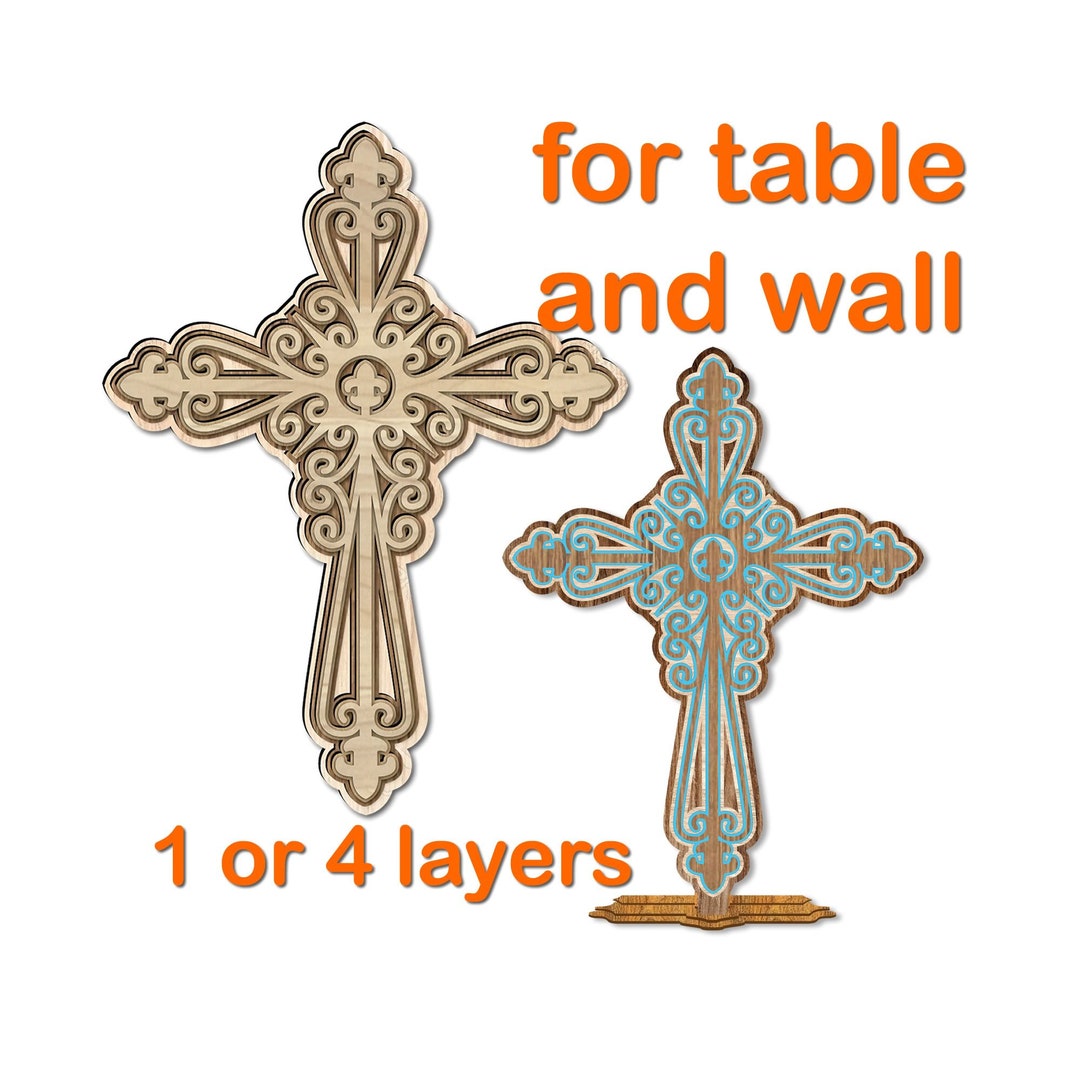 Motif Embroidered Cross for Table and Wall. Cross SVG. Laser Cut Cross ...