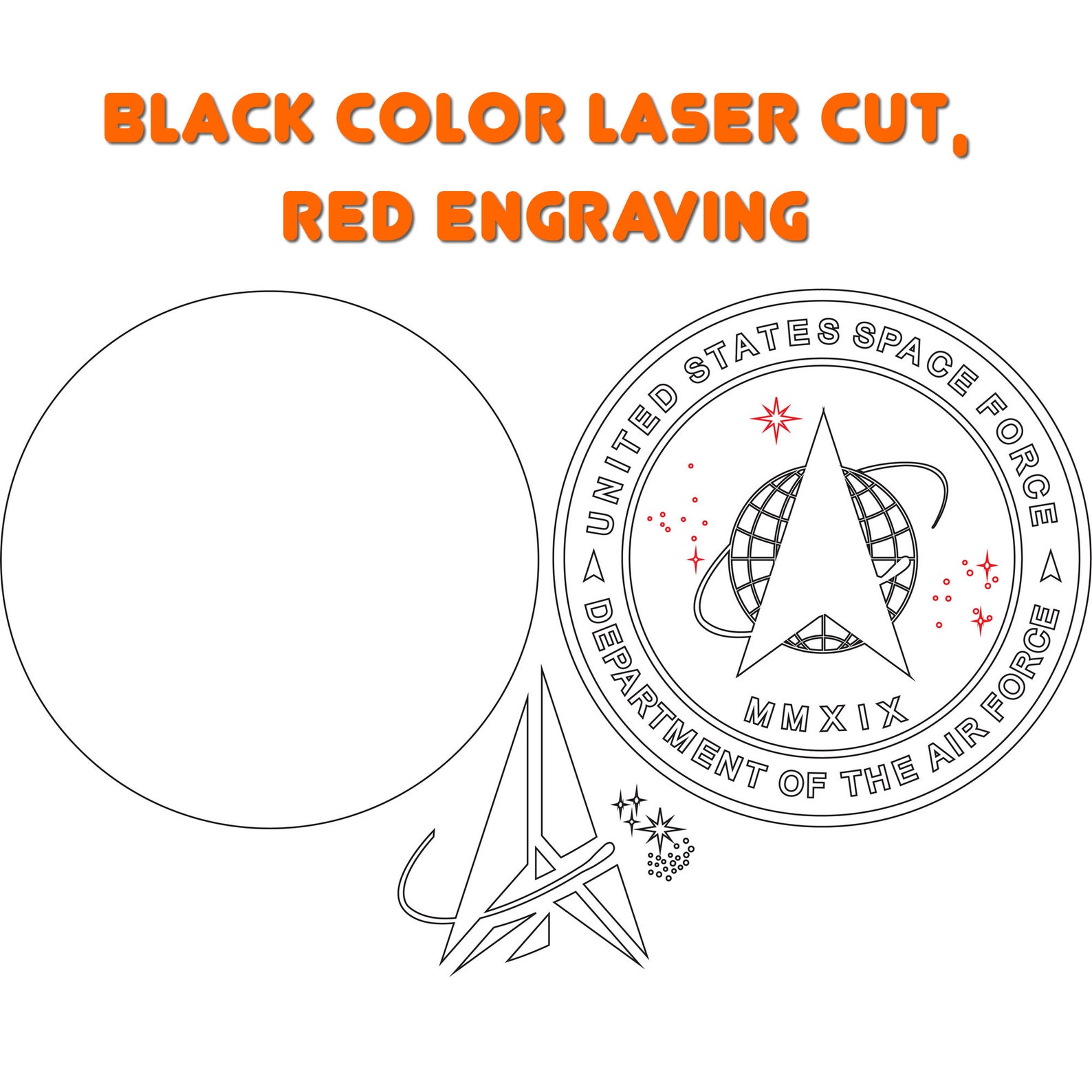 3-layer United States Space Force Wallboard for Laser Cutting. Space ...