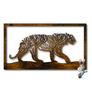 Tree and Tiger Themed Laser Cut File. Tree and Tiger SVG. Tree and ...