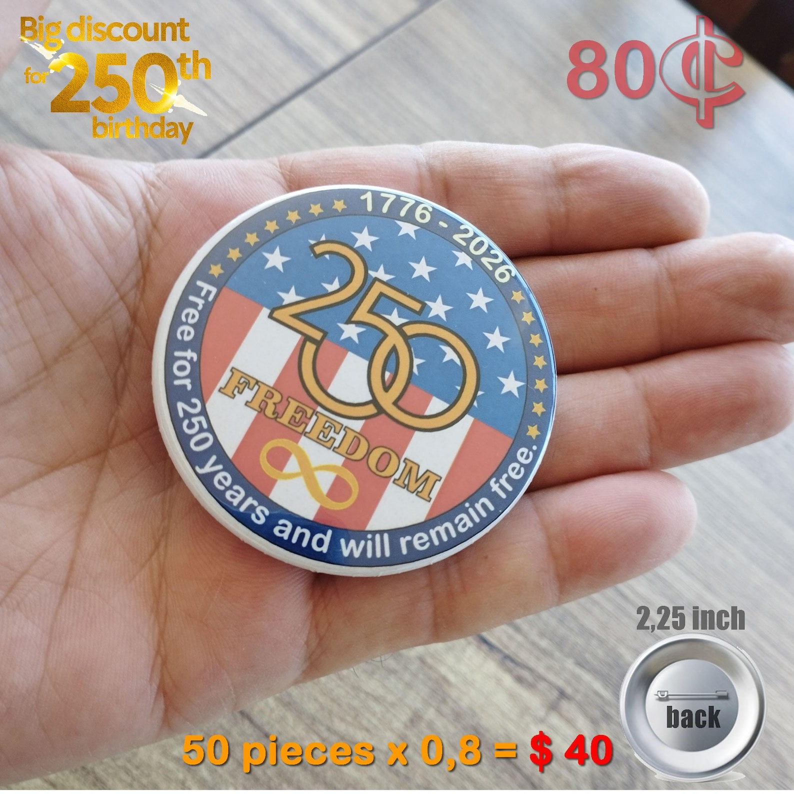 America's 250th Anniversary Badge. in God We Trust Quarter Millennium ...