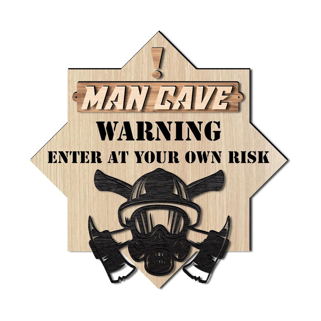 Man Cave Wall Hanger. Man Cave Signage Laser Cutting File. Man Cave ...