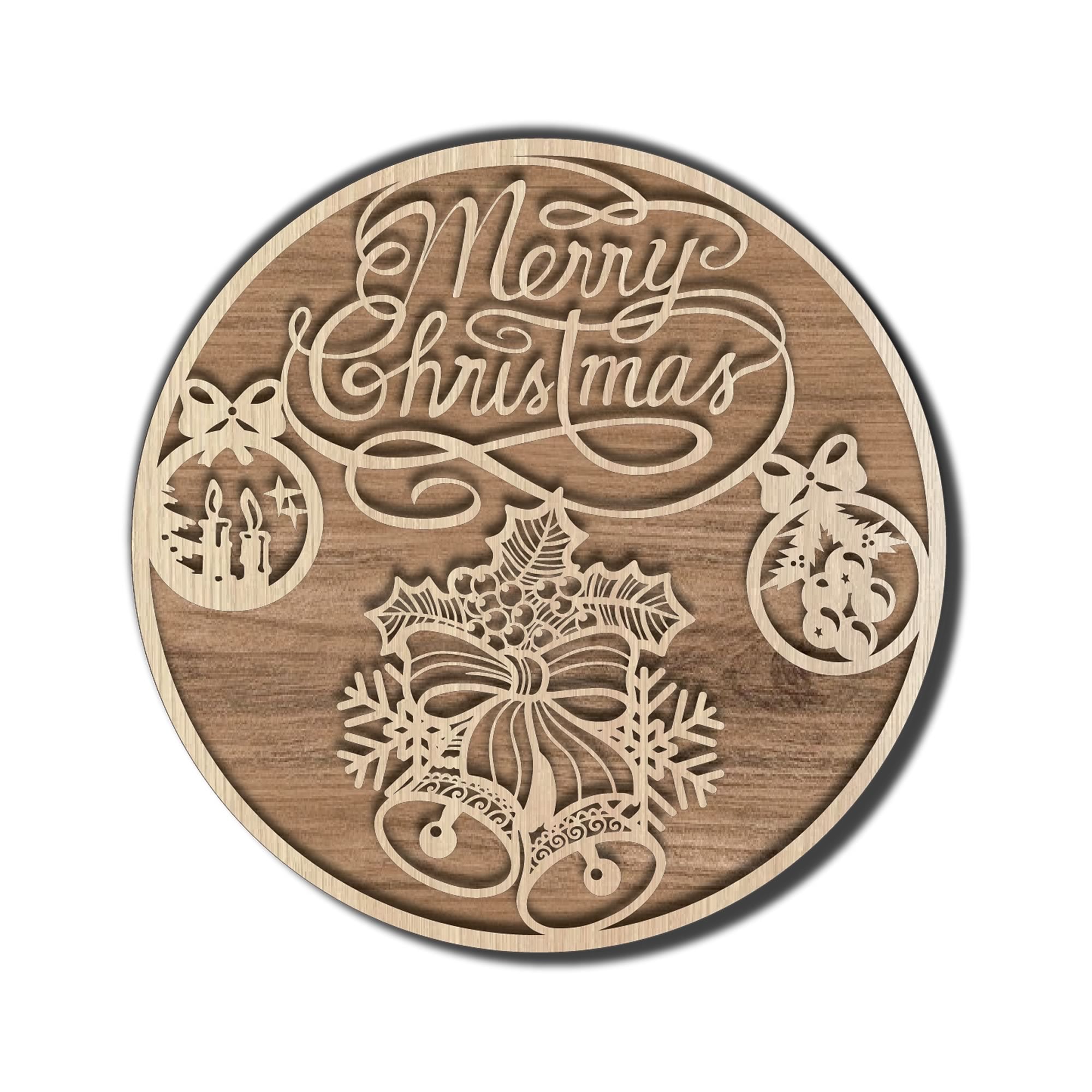 Merry Chrismas Svg Laser Cut File Merry Christmas Door Sign Etsy