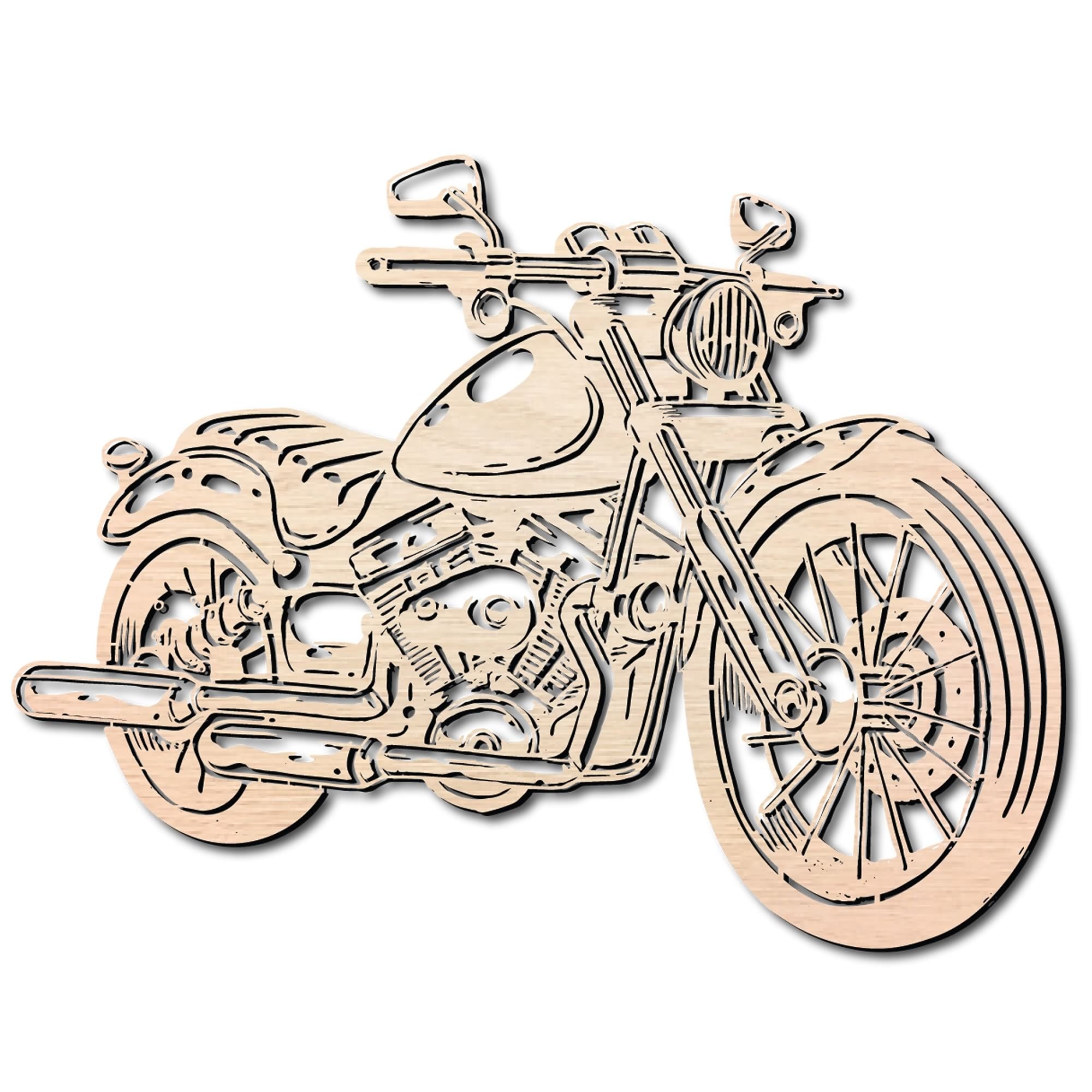 Laser Cutting File for Metal. Motorcycle and Skeleton, Hell Rider Wall ...