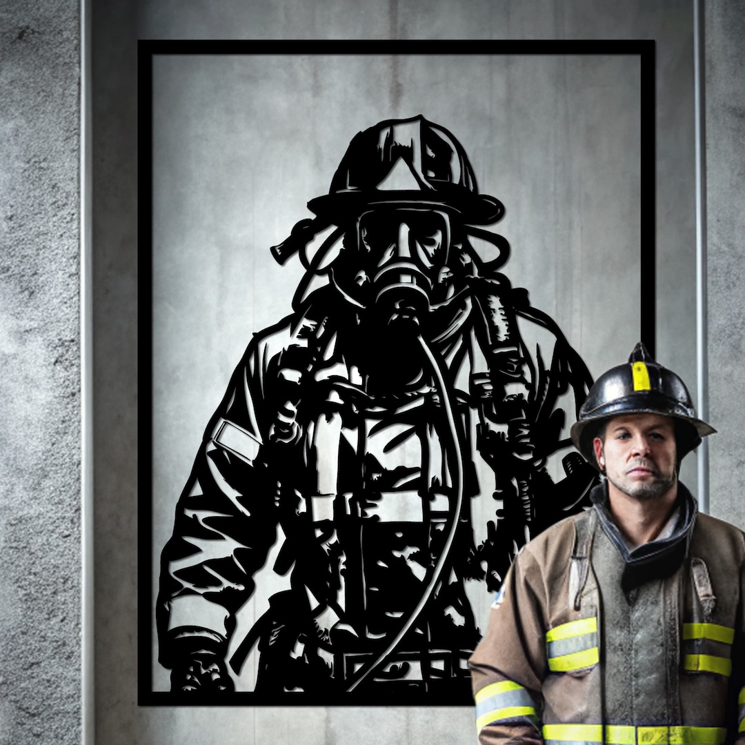 Firefighter Wall Panel Laser Cut File. Fire Department Wall Panel ...