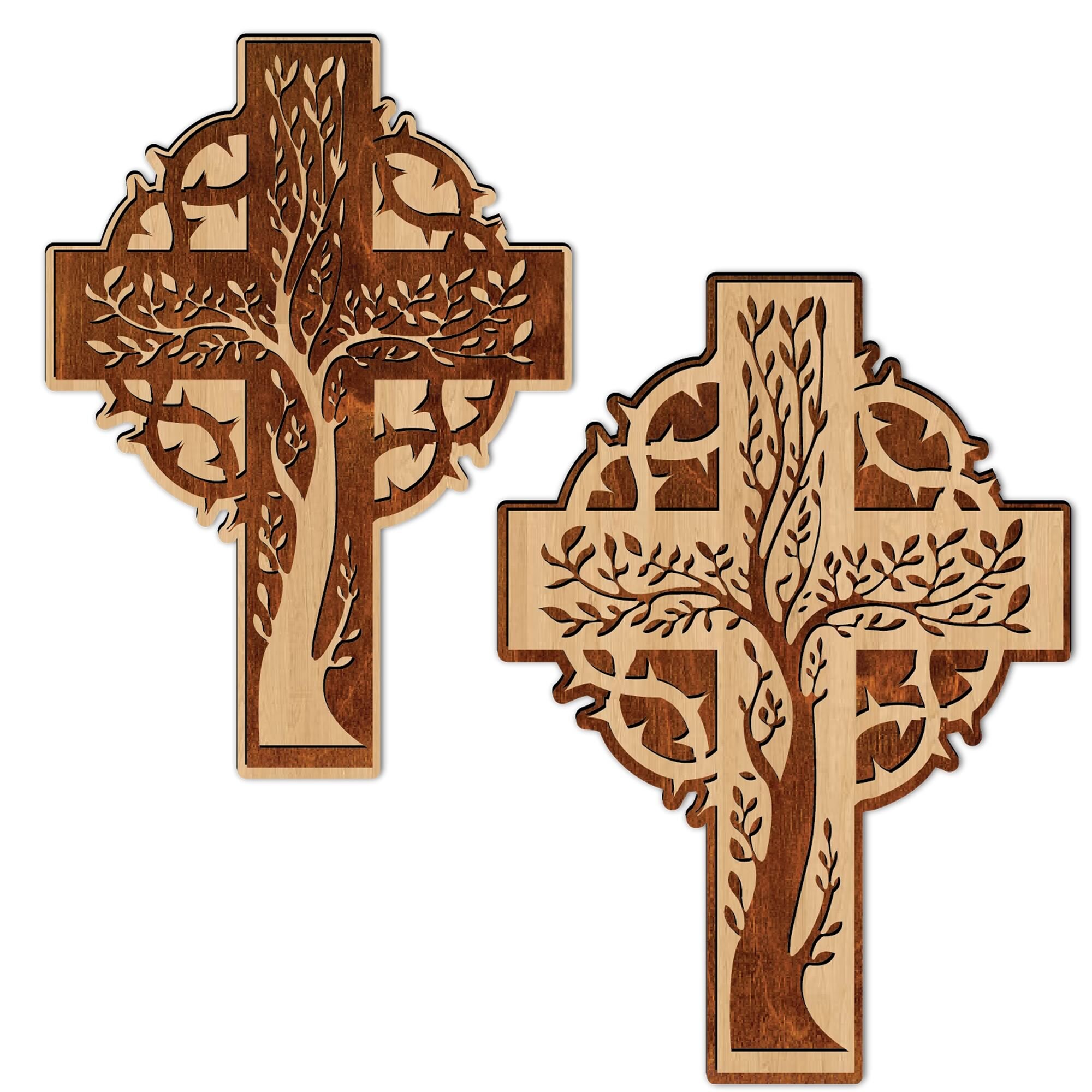 2 Layered Tree Cross SVG. Cross Models With Layer Options. - Etsy