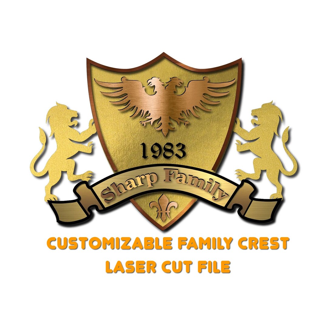 Customizable Family Crest. Laser Cut Rigging. Royal Coat of Arms Laser ...